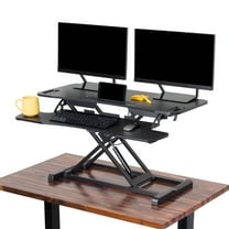 VIVO Black Corner Adjustable Stand-Up Office Desk Riser for Computer ...