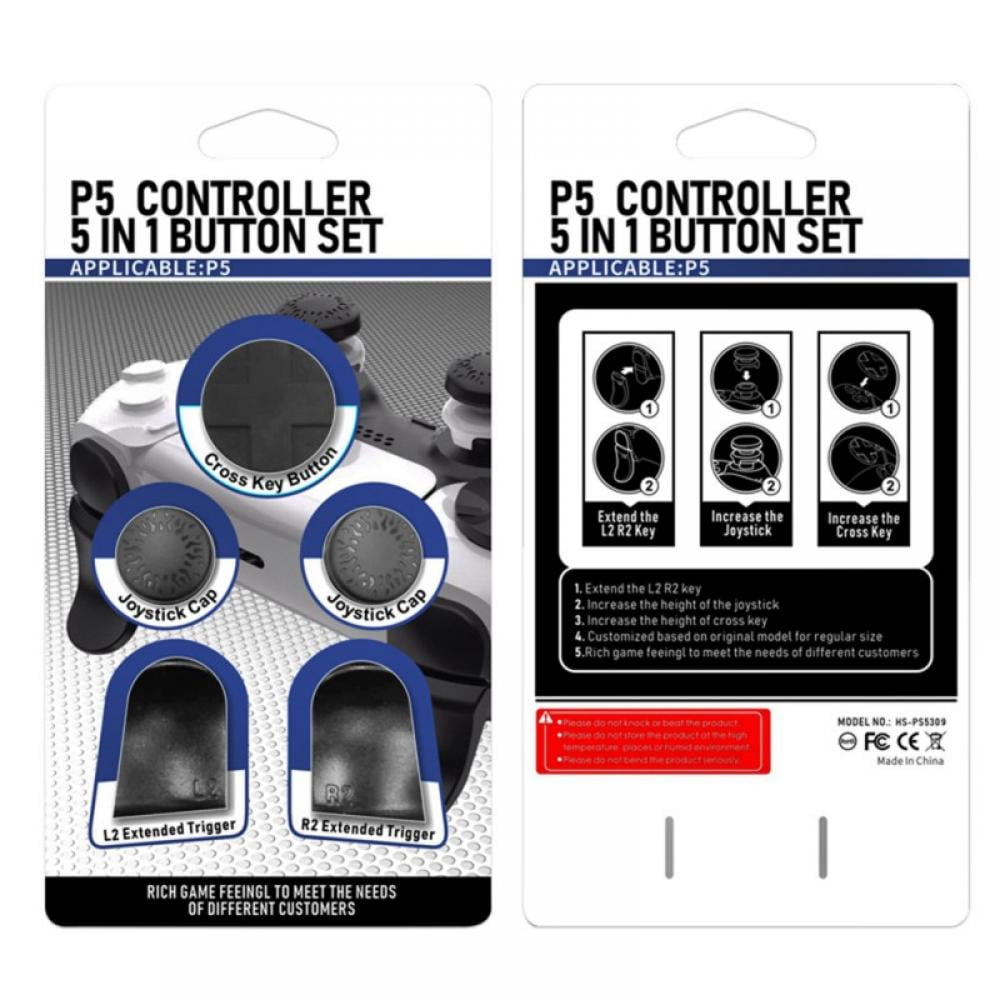 For PS5 Gamepad 5 In 1 Rocker Cap Set/Trigger Extenders With Buttons ...