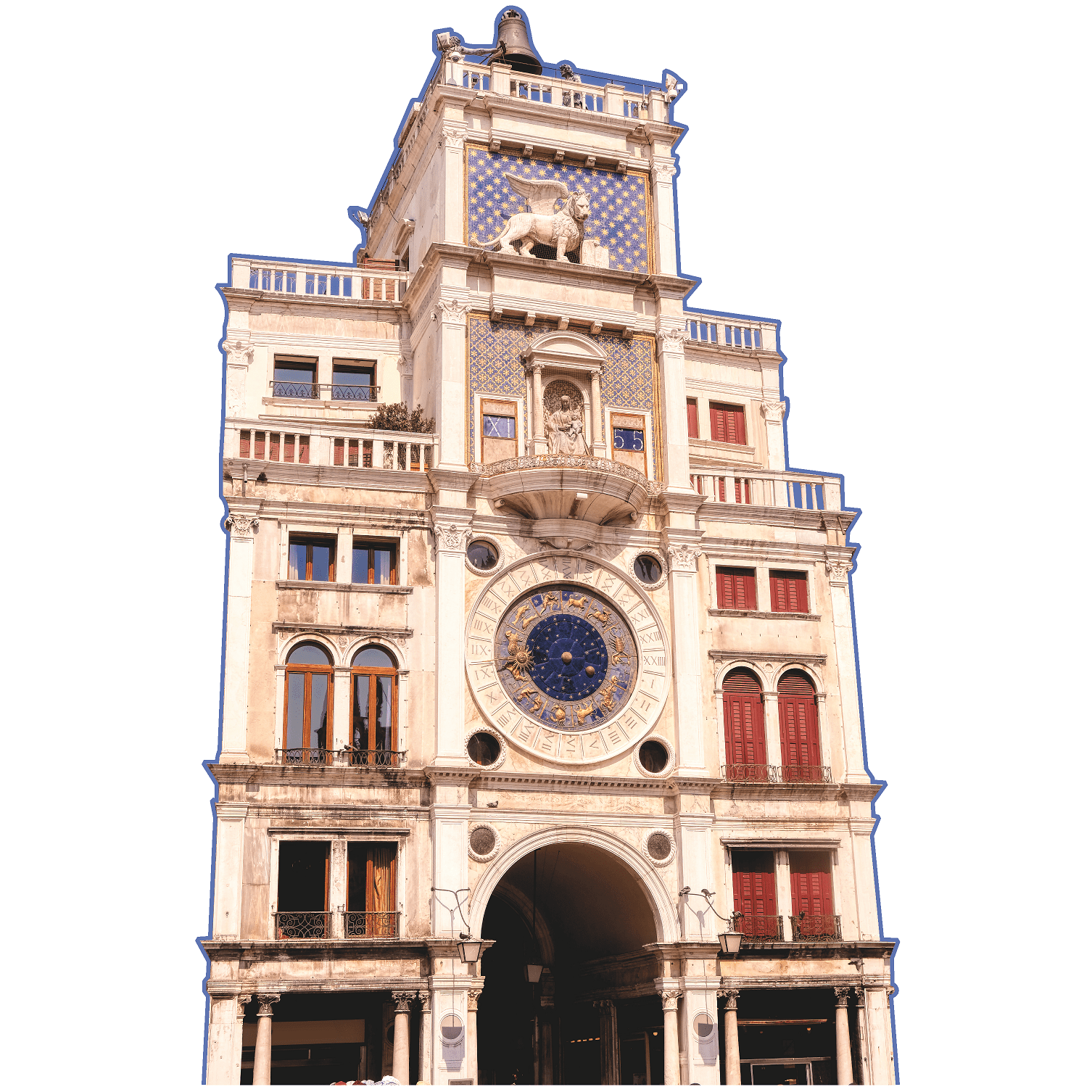 St Mark's Clocktower Torre dell Orologio Venice Italy Cardboard Cutout ...