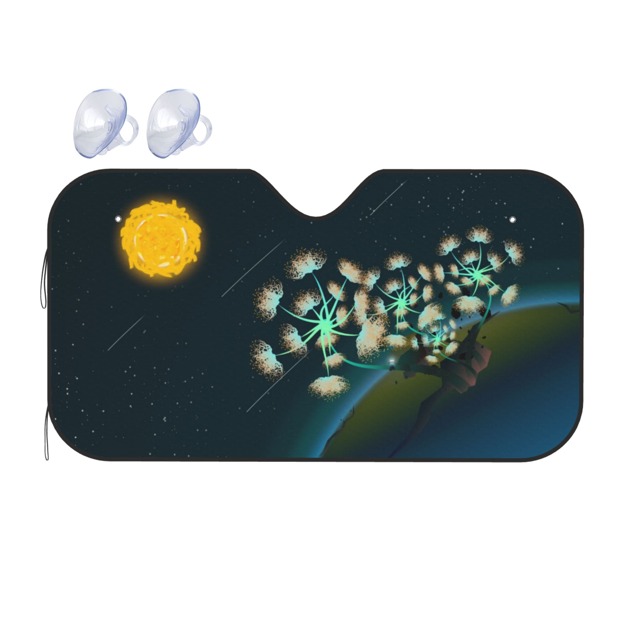 YFYANG Front Windshield Sun Shade, Plant Alien Graffiti Foldable Car ...