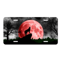 Wolf Howling At The Moon License Plate Tag Frame, Multiple Colors ...