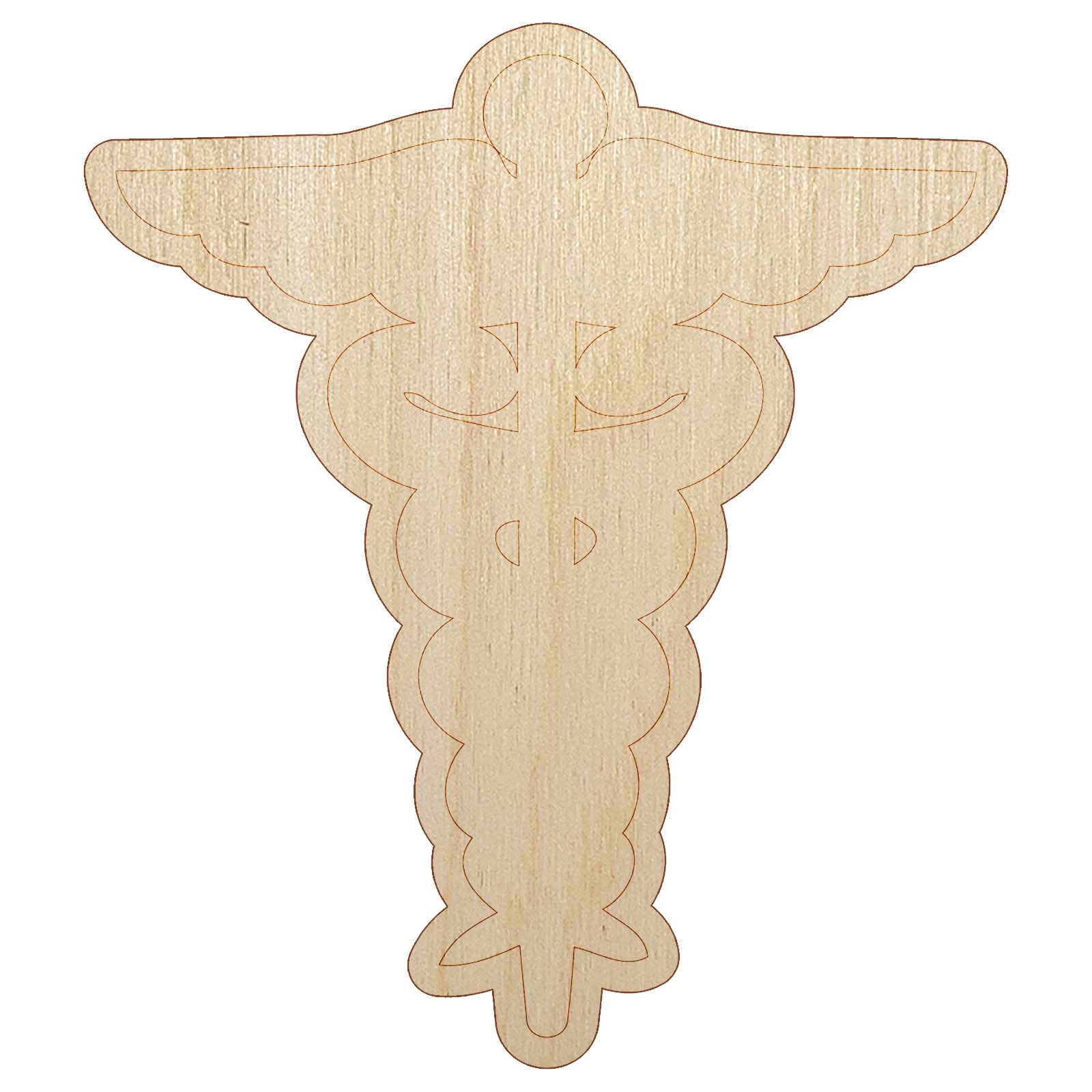 Staff of Hermes Silhouette Caduceus Medical Symbol Wood Shape ...