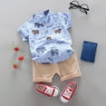 Bjutir Toddler Boys Outfit Set Animal Cartoon Print Short Sleeve ...