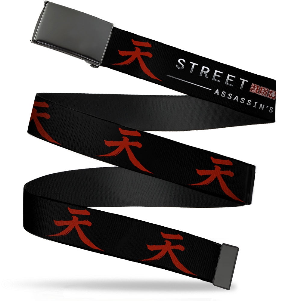 Street Fighter Video Game Assassin's Fist Logo Web Belt Chrome ...