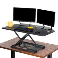 VIVO Black Electric Height Adjustable Corner Desk Riser with Dual ...