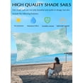 Aqua White Palm Leaves Sun Shade Sail 12' x 16', Botanical Forest Ferns ...
