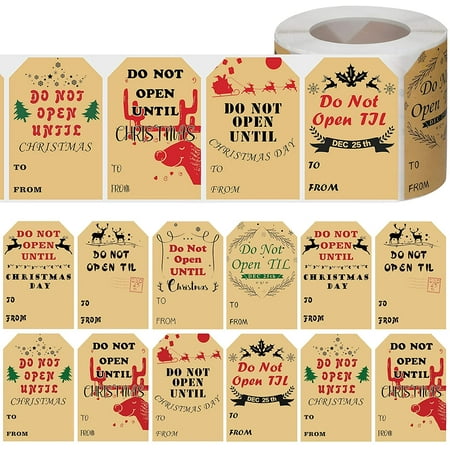 500 Pieces Christmas Stickers Do Not Open Until Christmas Tag Christmas ...
