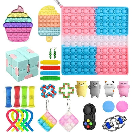 Fidget Toys Set, Fidget Pack, Sensory Relieves Stress Anxiety Squeeze Toy for Kids Teens Adults ...