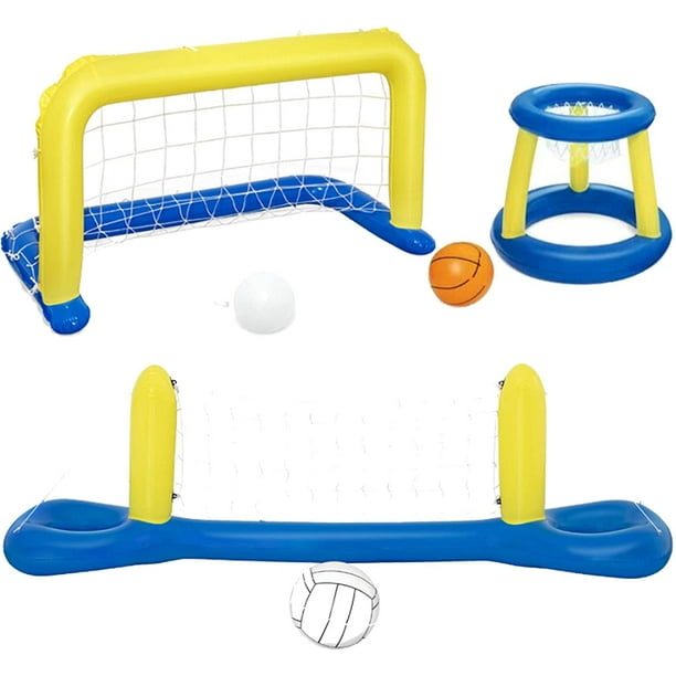 HTAIGUO Water Inflatable Toy, Floating Water Polo Game Set, Volleyball ...