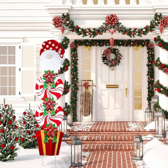 Christmas Yard Signs Stakes Decorations Xmas Plastic Yard Decor Outdoor ...