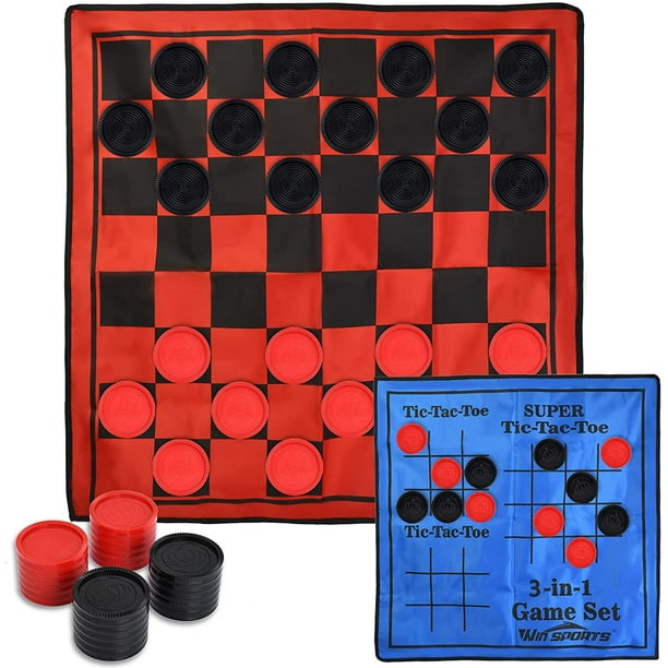Aljoin 3 in 1 Giant Checkers Game Set - Walmart.com