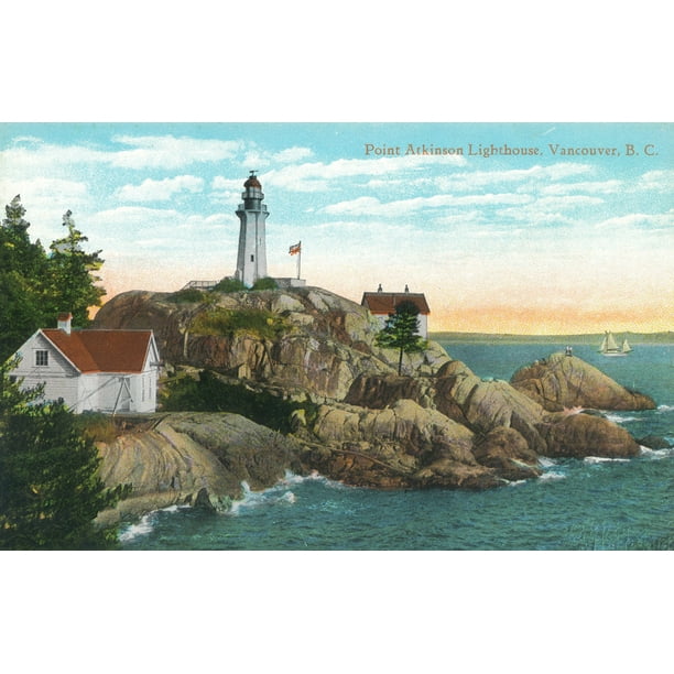 Vancouver, British Columbia, View of Point Atkinson Lighthouse (9x12 ...