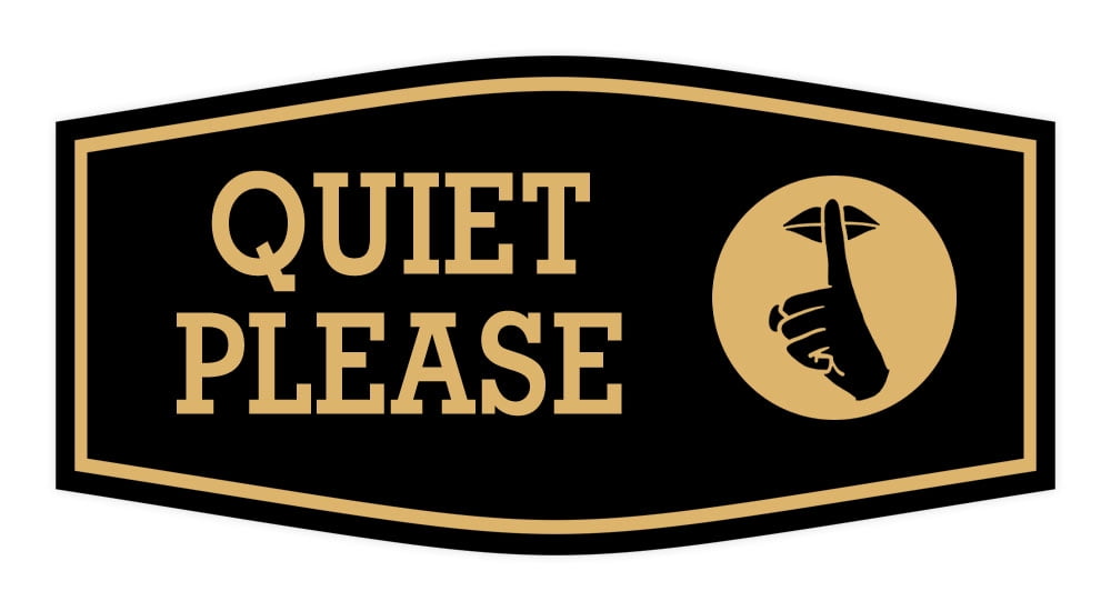 Signs ByLITA Fancy Quiet Please Sign (Black /Gold) - Small - Walmart.com