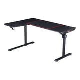Devan Steel L-Shaped Gaming Desk with USB Ports, Black - Walmart.com