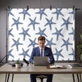 10x8ft Photo Backdrop, Navy Blue Beach Starfish Soft Polyester Backdrop ...