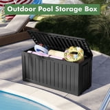 Bifanuo 75 Gallon Deck Box Lockable Resin Outdoor Storage Box ...