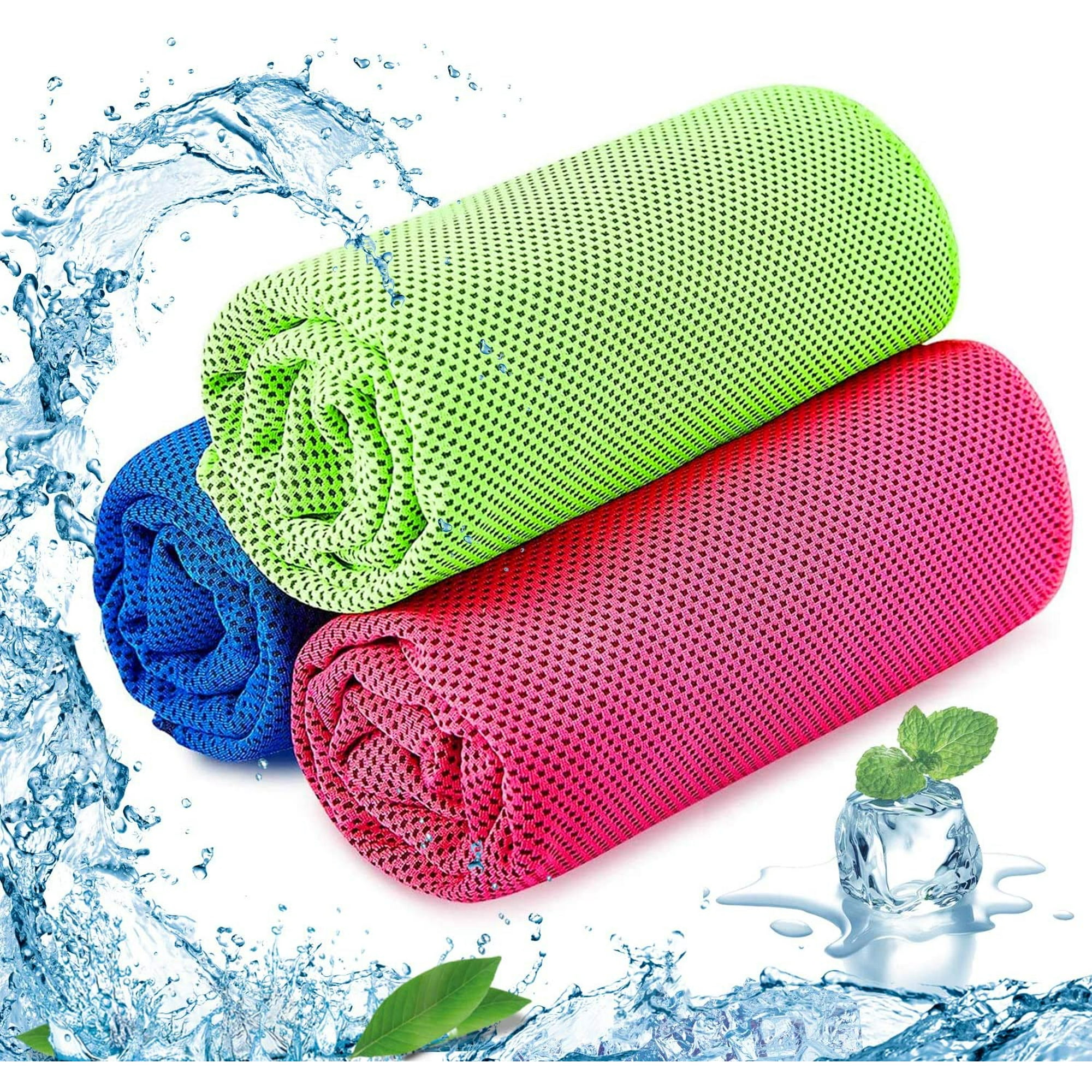 Cooling Towel 4 Pack Instant Relief Microfiber Cool Towels Chilling Neck Wrap Ice Cold Rags Scarf for Sports Gym Fitness Camping Cycling Hiking
