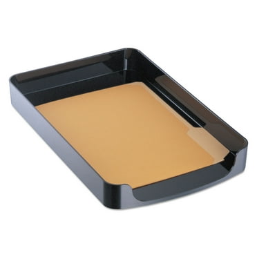 Storex Plastic Storage Tray with Lid, Letter-size Paper Sorter, Yellow ...
