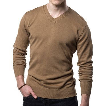 Berlioni Italy Men's Slim Fit Microfiber V-Neck Dress Pullover Sweater ...