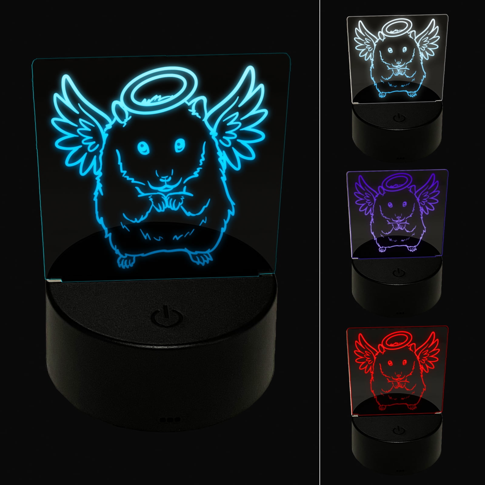 Angel Hamster Loss of Pet LED Night Light Sign 3D Illusion Desk ...