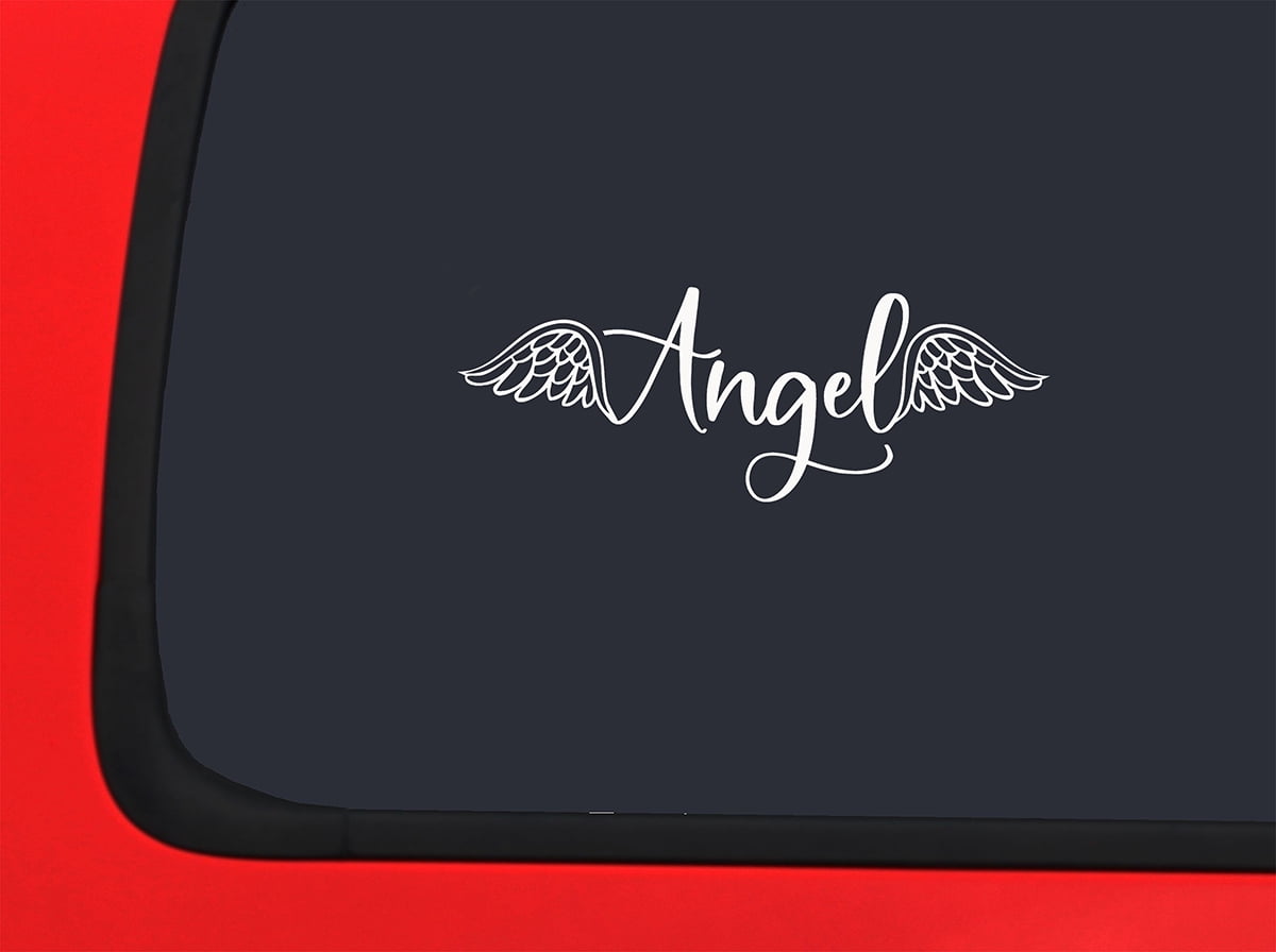 Car Sticker Angel Wings Feather Protector Guardian Heaven Car Window ...