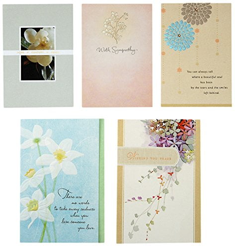 Hallmark Sympathy Cards Assortment Pack (5 Condolence Cards with ...