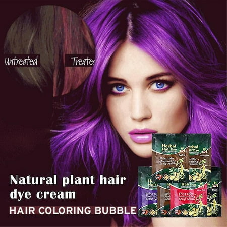 3/6pcs Herbal Hair Coloring Bubble Hair Dye Shampoo Nature Plants ...