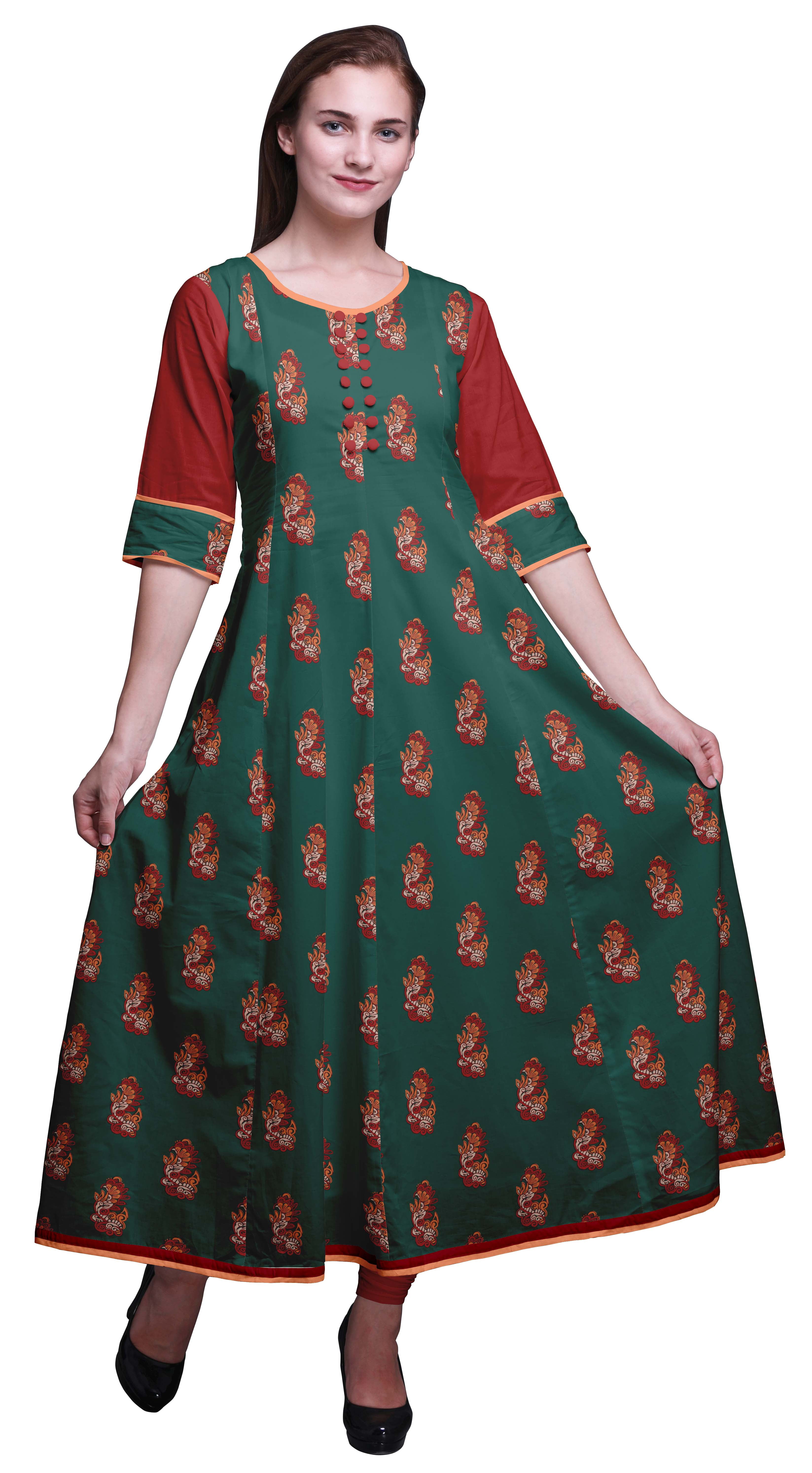 Bimba Long Anarkali Kurta Indian Ethnic Wear For Women IndianÂ Kurtis ...