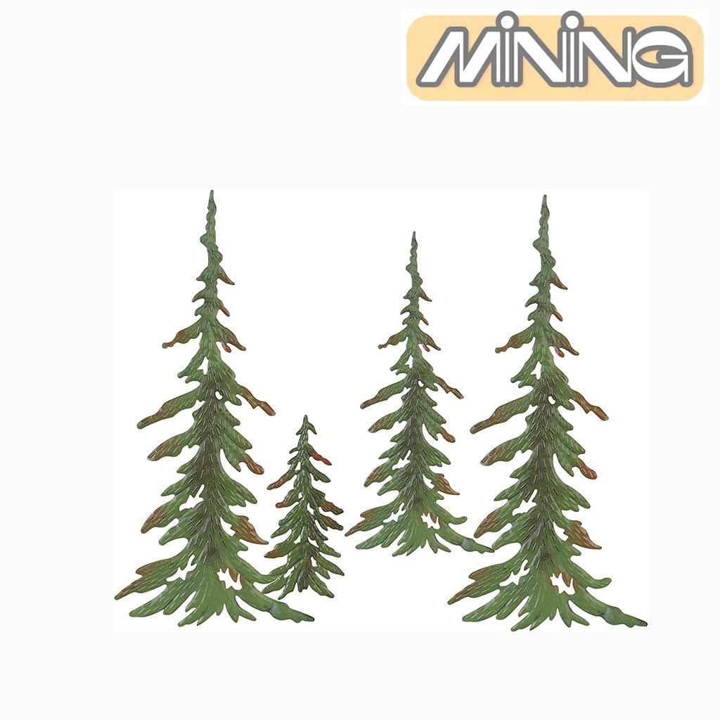Custom Pine Trees - 4 Tree Pine Grouping Metal Tree Sculpture - Metal ...