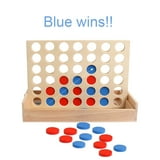 Wooden Connect 4 in A Row Strategy Board Game Set with Storage Box for ...