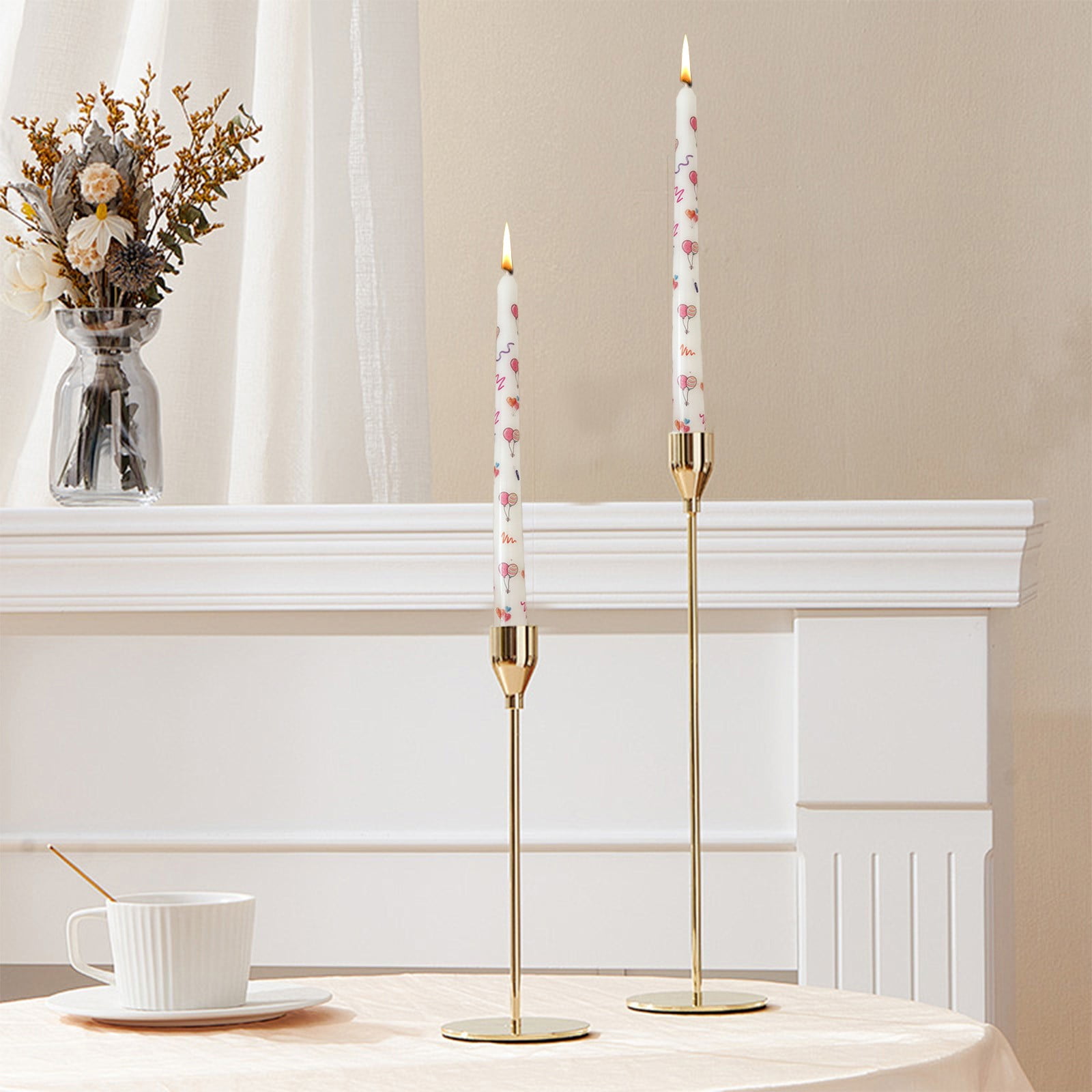Candelabro impreso de poste largo, vela romántica para boda, cena a la ...