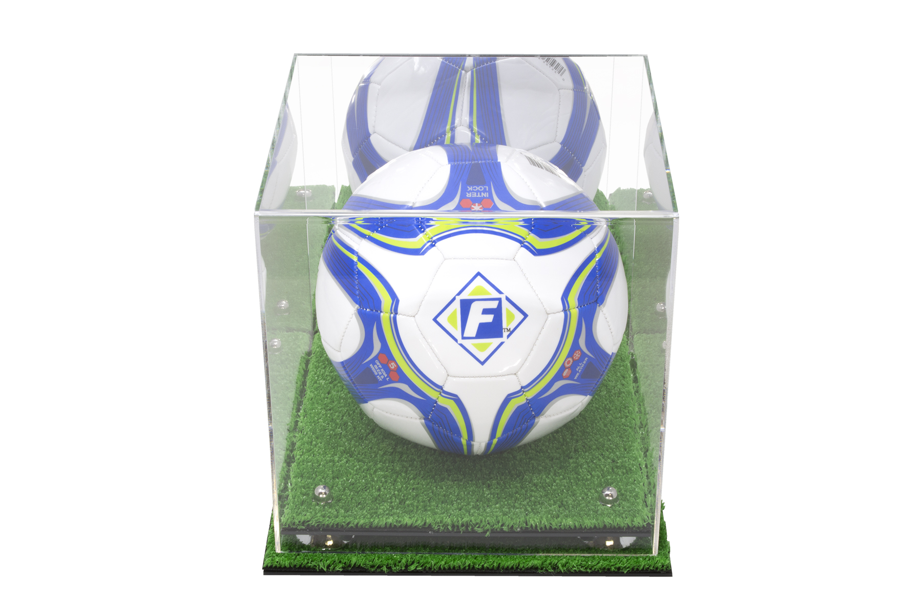 Deluxe Acrylic Soccer Ball Display Case with Silver Risers, Mirror and ...