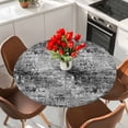 Black Grey Abstract Round Tablecloth 55-60 Inch Round Fitted Table ...