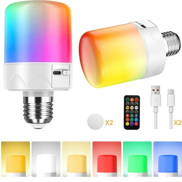 Portable LED Tent Light Bulb- 2 Pack Hanging Lights with 3 Settings and ...