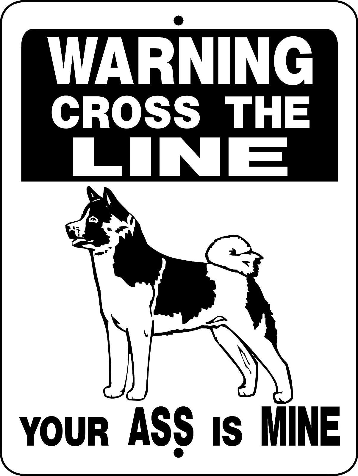 Warning Cross the line aluminum sign - Walmart.com