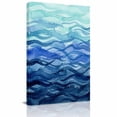 Blue Teal Ocean Waves Canvas Wall Art for Living Room, Nautical Coastal ...