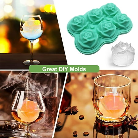 TB&W 6 Holes Rose Ice Mould Cocktail Mixing Ice Cube Maker for ...