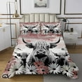 Erosebridal Highland Cow Print Bedspread Queen,Red Western Farmhouse Quilt Set Rustic Home Decor ...