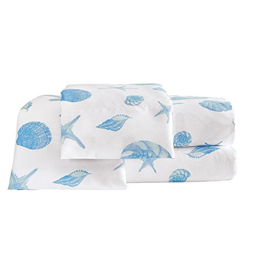 Collections Etc Coastal Seashell Sheet Set, Multi, Full - Walmart.com