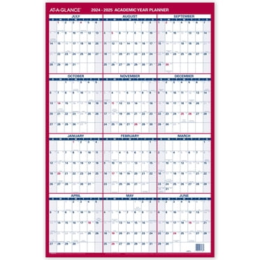 AT-A-GLANCE QuickNotes 2025 Reversible Erasable Monthly Yearly Wall ...