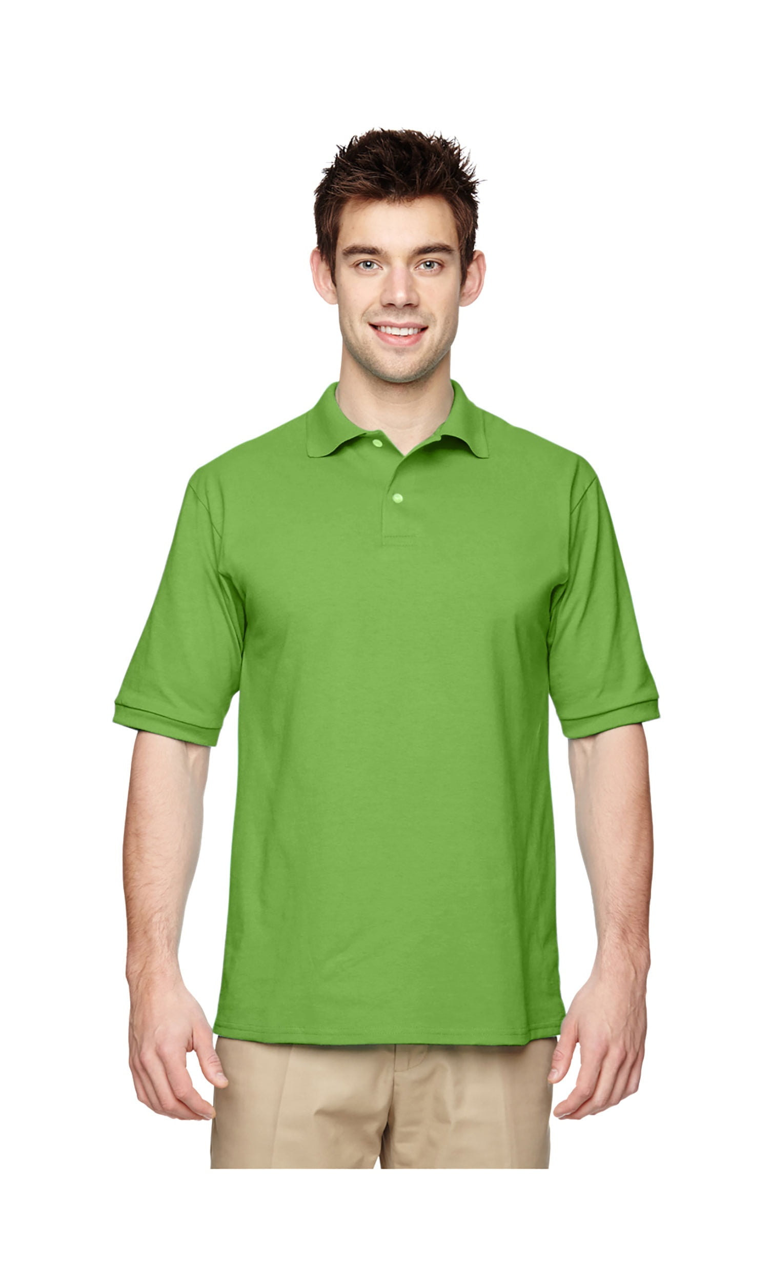 Jerzees Men's 2 Button Placket Welt Knit Collar Polo Shirt, Style 437M ...