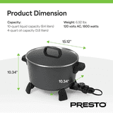 Presto, 10qt Kitchen Kettle Electric Multi-Cooker 06009, XL capacity ...
