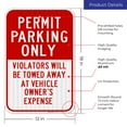Permit Parking Only Red Sign, Board, 12x18 Reflective Aluminum EGP ...