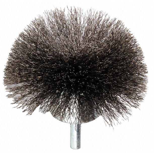 Stem-Mounted Circular Flared End Brushes, Steel, 16,000 rpm, 3" x 0.008 ...