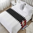 Abstract Bed Runner Cal King Size Cartoon Style Cooks Black White ...