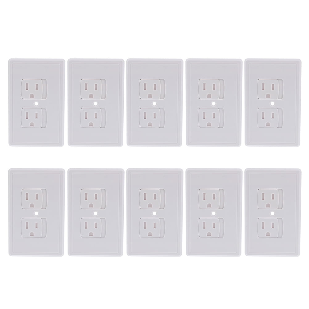 10pcs Self-Closing Standard Outlet Covers Wall Socket Plugs Baby Safety ...