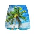 Poteti Mens Swim Shorts Quick Dry Tropical Print Hawaiian Vacation