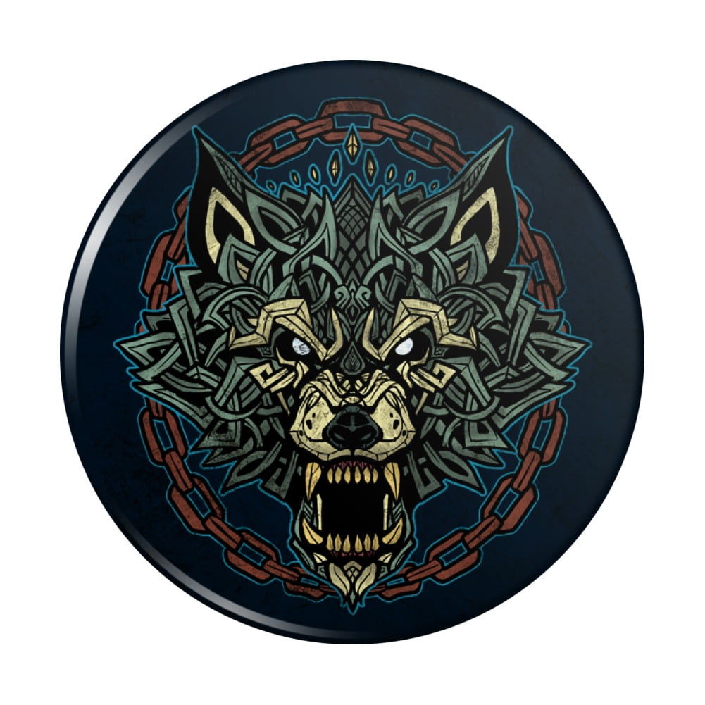 Fenrir Fierce Snarling Wolf In Chains Norse Mythology Kitchen ...