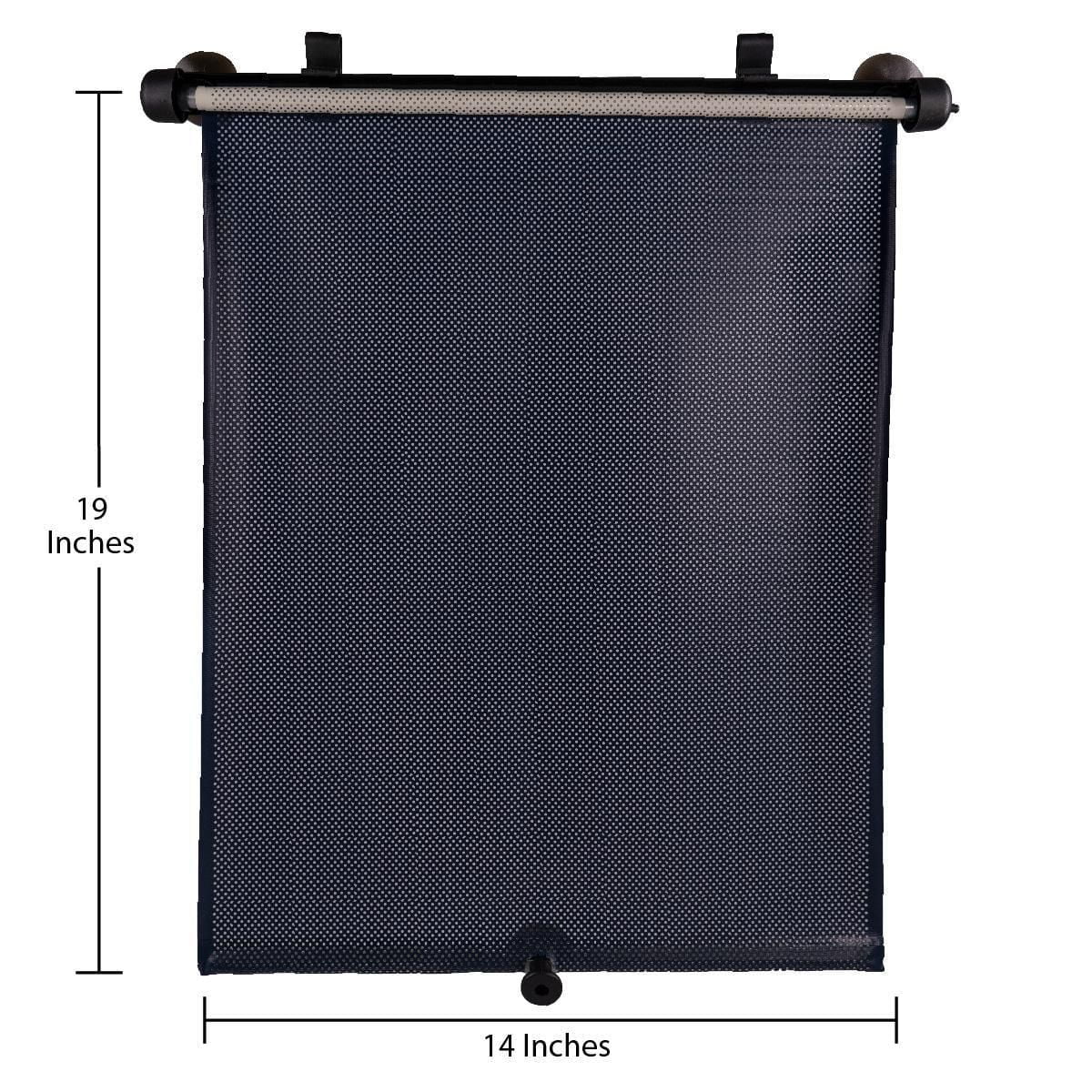 Auto Drive Black Universal Fit Rear Window Retractable Roller Shade 1 ...
