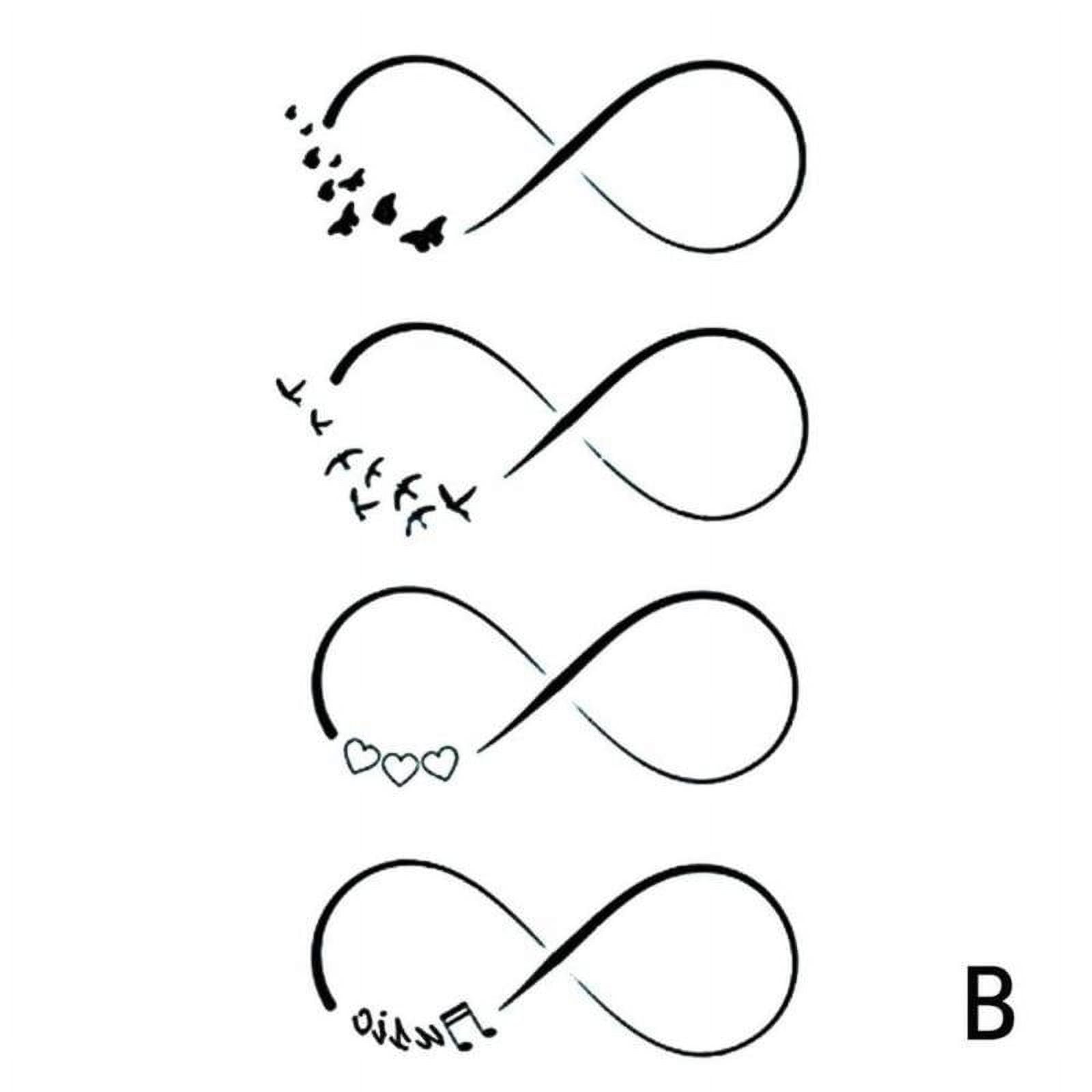 Tatuaje Temporal Negro Símbolo Infinito Negro Impermeable o Muñeca ...